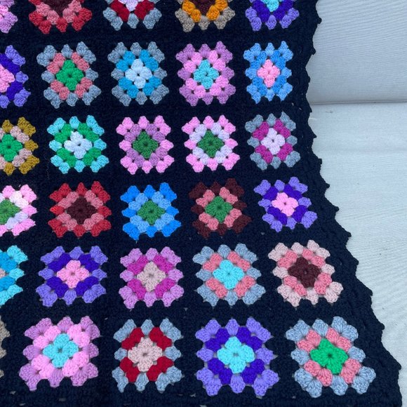 Bedding | Vintage Crocheted Rosannes Granny Square Quiltsofa Blanket ...